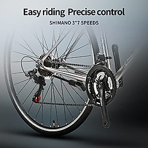 EUROBIKE Road Bike, XC560 700C Road Bikes for Men, 21 Speeds,Lightweight Bicycle, Mens Road Bicycle, Commuter Bike (Silver)