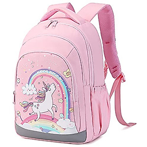 Abshoo Cute Kids Backpack For Girls Kindergarten Elementary Unicorn School Backpacks With Chest Strap (Unicorn Pink)