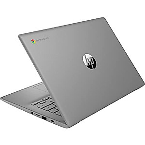 HP 2023 est Chromebook Laptop Student Business,14'' HD Display,Quad-Core Intel Celeron N4120 Processor,4GB RAM,64GB eMMC,720p Webcam,WiFi,Bluetooth,14+ Hrs Battery,Chrome OS+MarxsolCables Modern Gray
