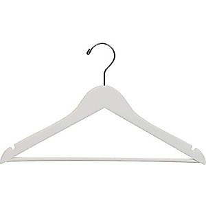 The Great American Hanger Company White Wooden Suit Clothes Hanger, Box of 100