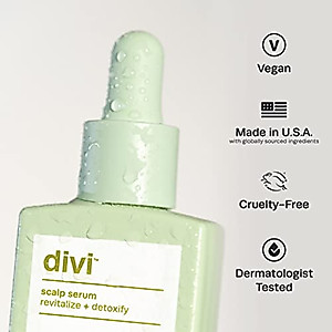 divi Scalp Serum, Revitalize and Detoxify, Aids against hair-thinning, nourishes hair follicles, detoxifies product build-up