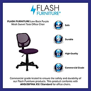 Flash Furniture Neri Low Back Purple Mesh Swivel Task Office Chair