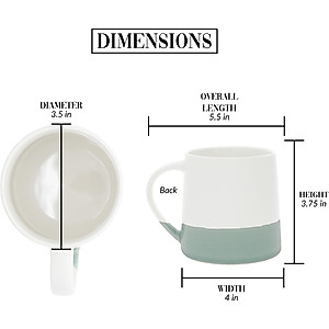 Pavilion Gift Company - Love You Friend - 17 oz Organic Shaped Teal Dipped Stamped Letter Novelty Coffee Mug Tea Cup Best Friend Bestie BFF Gift Neutral Home Modern Friendship Present