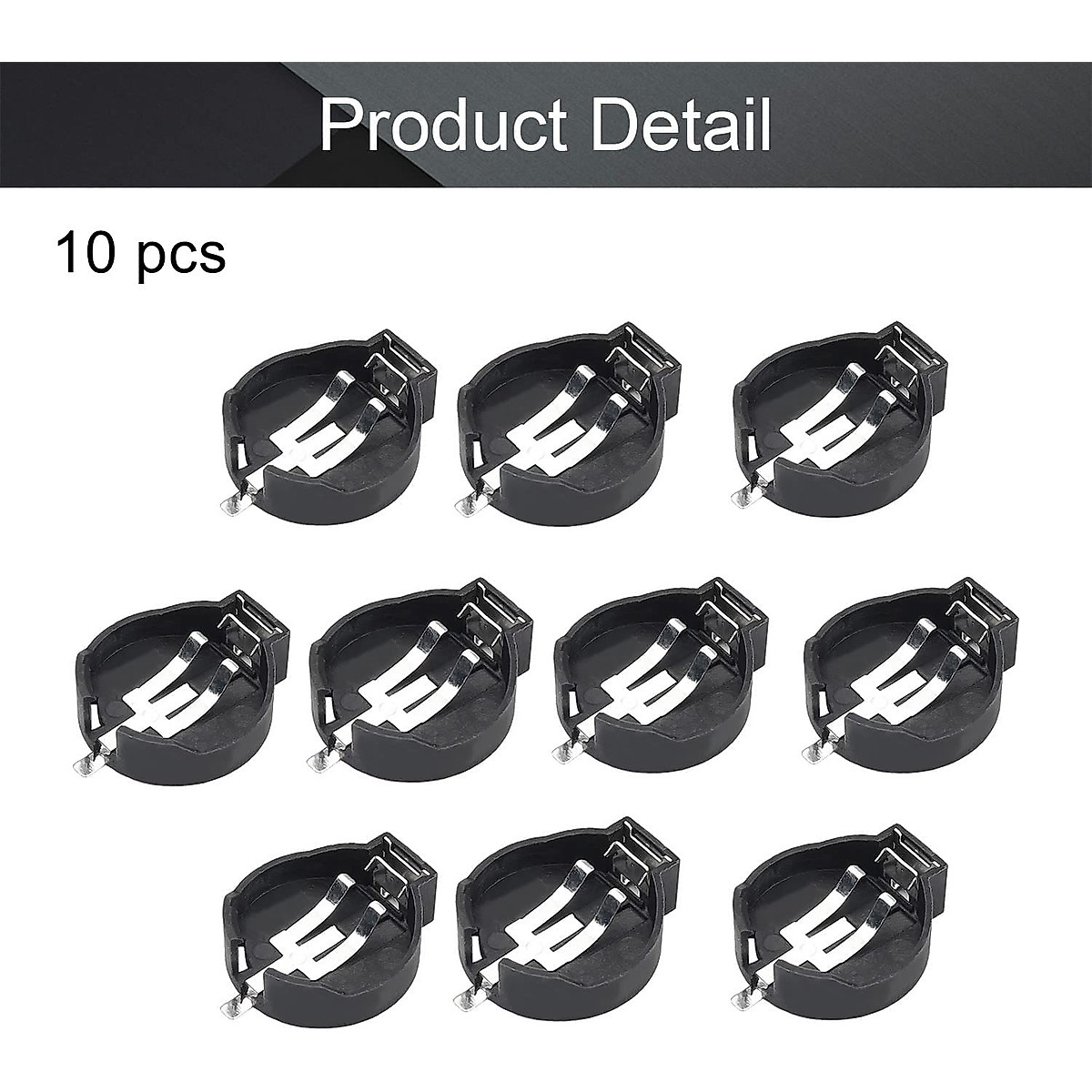 Fielect 10Pcs CR2450 Coin Cell Button Battery Holder Socket Container Case