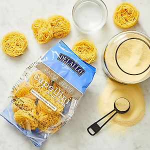 DeLallo Capellini Egg Pasta Nests, Angel Hair Long-Cut Pasta, 8.8oz Bag