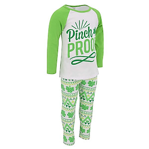 Unique Baby Girls St Patrick's Day Pinch Proof Legging Set (7/XXL, Green)
