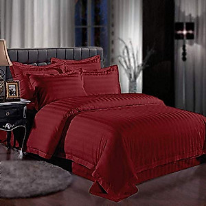 Cotton Home Depot Twin Collection Bed Sheet Set 24 Inch Deep Pocket 4-Piece Bedding Set - Wrinkle, Stain, Fade Resistant - Burgundy
