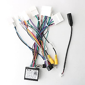Car Radio Stereo Power Harness Wiring for Toyota Corolla Highlander CHR Reiz USB Cable CANBUS Decoder for 9/10.1'' Head Unit CD Player Support OEM Camera Steering Wheel Control Orignal USB