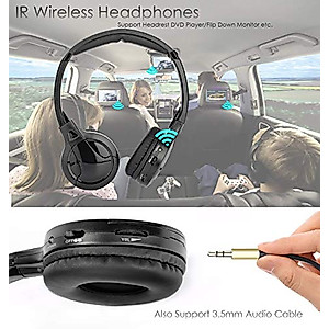 CarThree IR Headphones 2 Channel Kids Wireless Headphones with Travelling Bag for Universal Rear Entertainment System Kids Headphones for in Car TV Video Audio Listening
