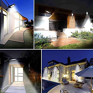 HULPPRE 66Leds Solar Flood Lights Outdoor Motion Sensor with Remote Controller 3 Lighting Modes Adjustable Bracket Solar Porch Light Waterproof Pool Light for Garden,Yard,Shed,Garage,Driveway