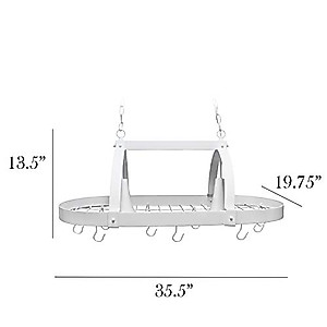 Elegant Designs PR1000-WHT Kitchen Downlights 2 Light Pot Rack, White