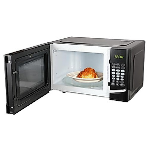 Emerson MW9255B Countertop Microwave Oven, 6 Pre-Programmed Settings, Removable Glass Turntable and Child Safety Lock, 0.9 Cu ft, 900W, Black