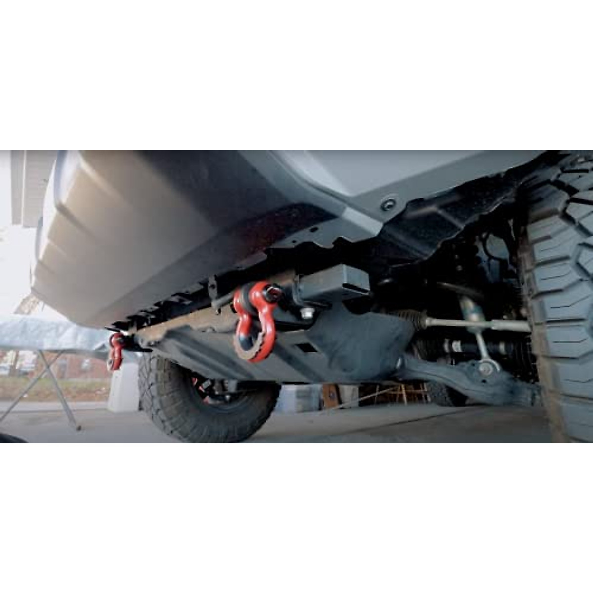 Front Demon Tow Hook Brackets with 3/4in Shackle D Rings Compatible with Fits for Toyota Tacoma 2009-2023