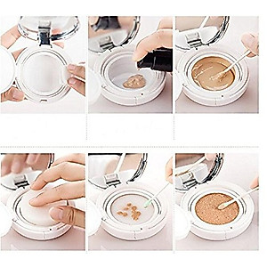 Onwon 15g 0.5oz Empty Luxurious White Silver Edge Portable Air Cushion Puff Box BB Cream Container Dressing Case with Powder Puff and Mirror