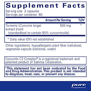 Pure Encapsulations Curcumin - 500 mg - Supports Joint Health & Liver Health - Curcuma Longa Capsule - Non-GMO & Vegan - 120 Capsules