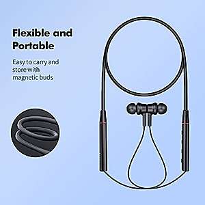 Bluetooth Earbuds, Doss Style N10 Bluetooth Neckband In-Ear Headphones with Clear Sound, 12H Playtime, IPX5 Sweatproof, Comfortable and Lightweight Wireless Earbuds for School, Indoor, Outdoor- Orange