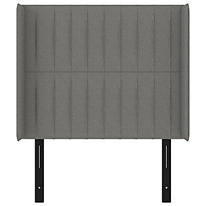 Penau Headboard with Ears Dark Gray 40.6"x6.3"x46.5"/50.4" Fabric Chic Bedroom Enhancements Elegance Meets Functionality
