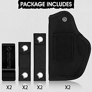 2 Pack Upgrade Concealed Carry Gun Holster for Men Women, Universal IWB OWB Pistols Holsters Right/Left Hand Draw Fits S&W M&P Shield 9MM Glock 17 19 26 27 42 43 Subcompact Compact Mid-Sizes Handguns