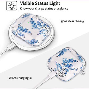 QINGQING Compatible with AirPods Case, 3 in 1 Cute Printed Design Airpods Protective Hard Case Cover Portable & Shockproof Women Men with Keychain for Airpods 2/1 Charging Case