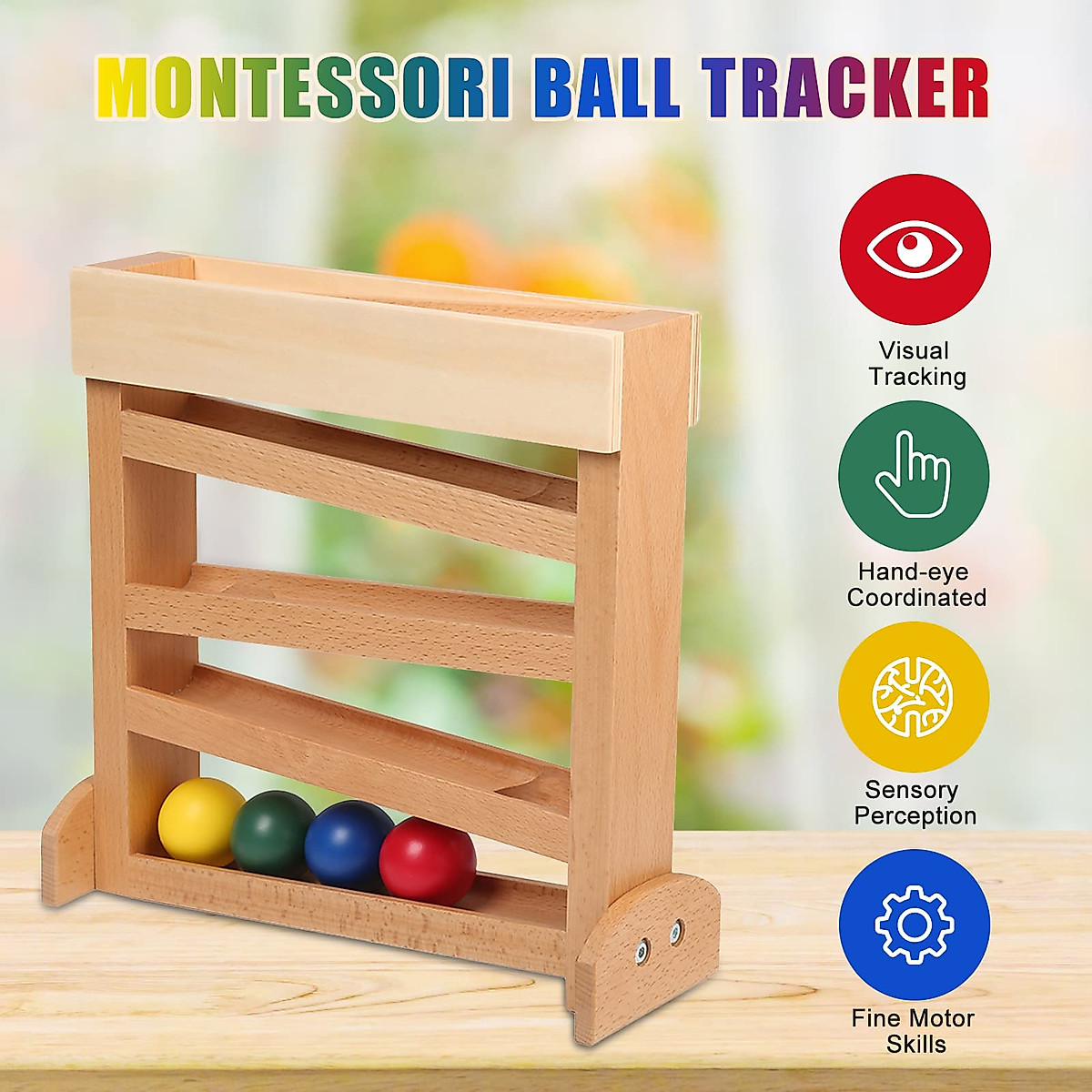MEYOR Montessori The Tracker The Visual Tracker Tracker Ball Maze Baby Wooden Toys for 3+ Years Old