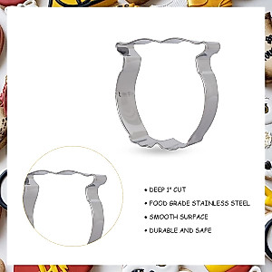 Fangleland Witch and Wizard Cookie Cutter Set Stainless Steel Owl Witch's Hat Broom Scarf Lightning Biscuit Fondant Molds for Baby Shower All Saints' Day Witches Party