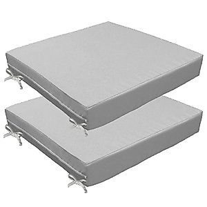 TECOSARA Outdoor Chair Cushions for Patio Furniture, Water Resistant Patio Cushions with Ties for Garden Patio Furniture, Memory Foam Chair Cushions Outdoor Loveseat Cushion Set of 2, 22x22 Inch