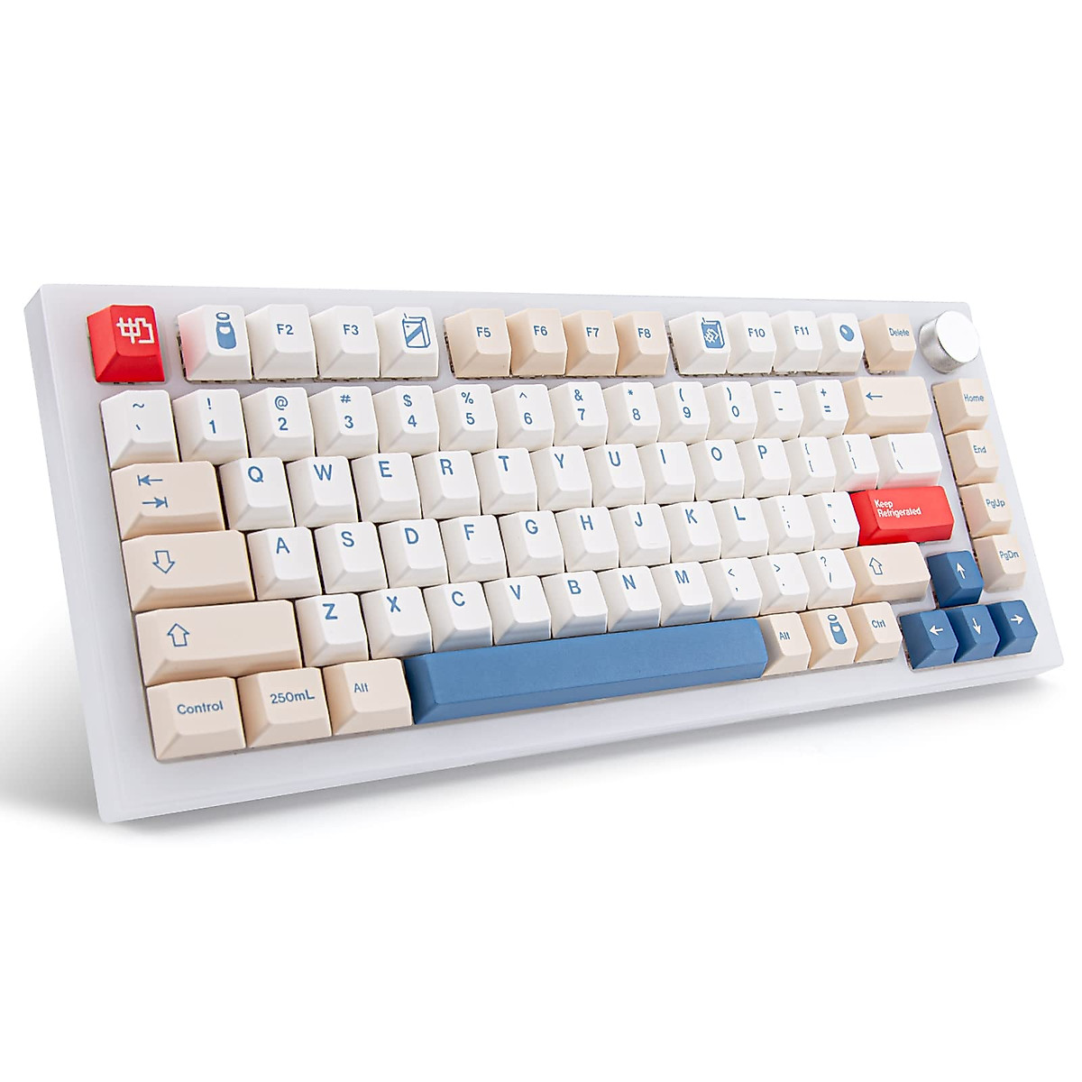 TOkey Cherry Profile PBT Dye Sublimation 141 Keys keycap Set-61/84/104/108 Keys US ANSI Layout Keycap for Mechanical Gaming Keyboard Gateron Kailh Cherry MX Switches(Soy Milk English)