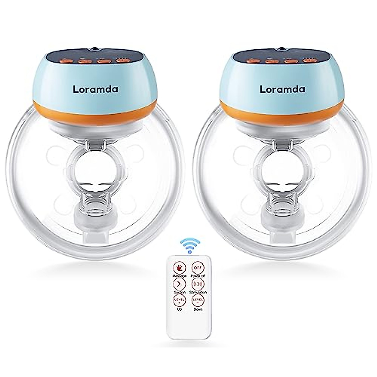 Hands Free Breast Pump︱Remote Control︱FDA Registered︱No Leakage, Painless︱3 Modes & 12 Levels︱Compact and Portable︱Wearable Breast Pump for Housework, Office, Travel or Car Use︱2Pcs(Model: RH-338)