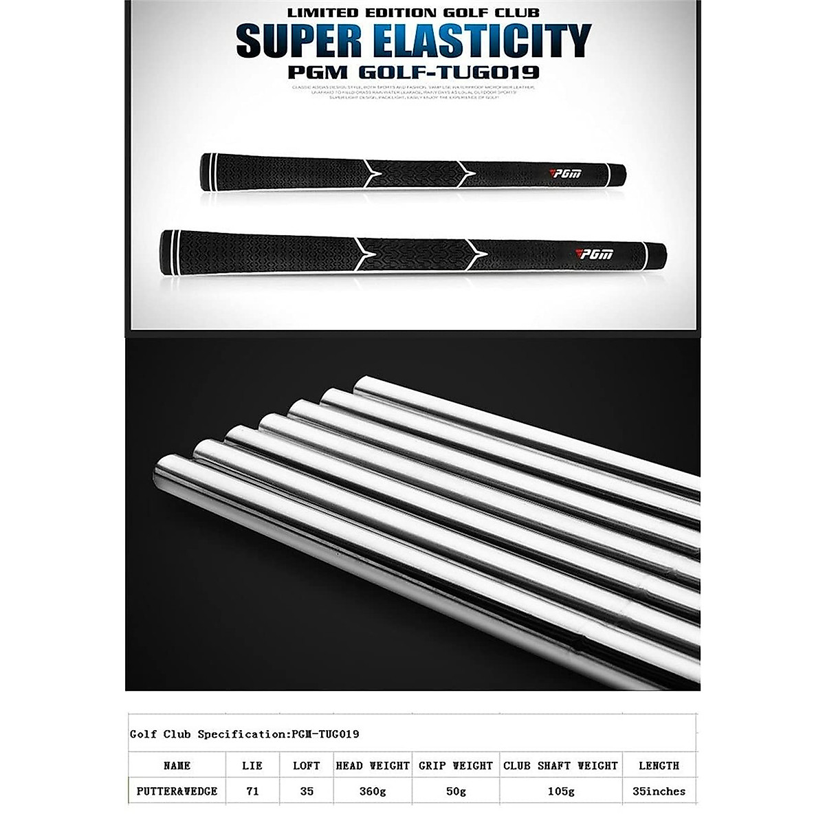 Golf Club Putter Steel Golf Chippers, Women Men Right Hand Outdoor Sports, 35'' Golf Cut Putters (Silver)