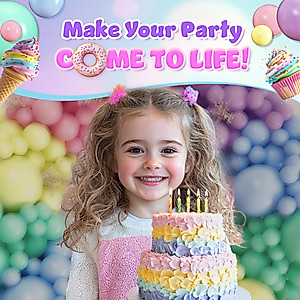 100pcs Pastel Balloon Garland Kit – Pastel Rainbow Balloon Arch – Small and Large Pastel Balloons for Pastel Birthday Decorations – Unicorn, Spring, Macaron, Easter, Donut & Ice Cream Party Balloons