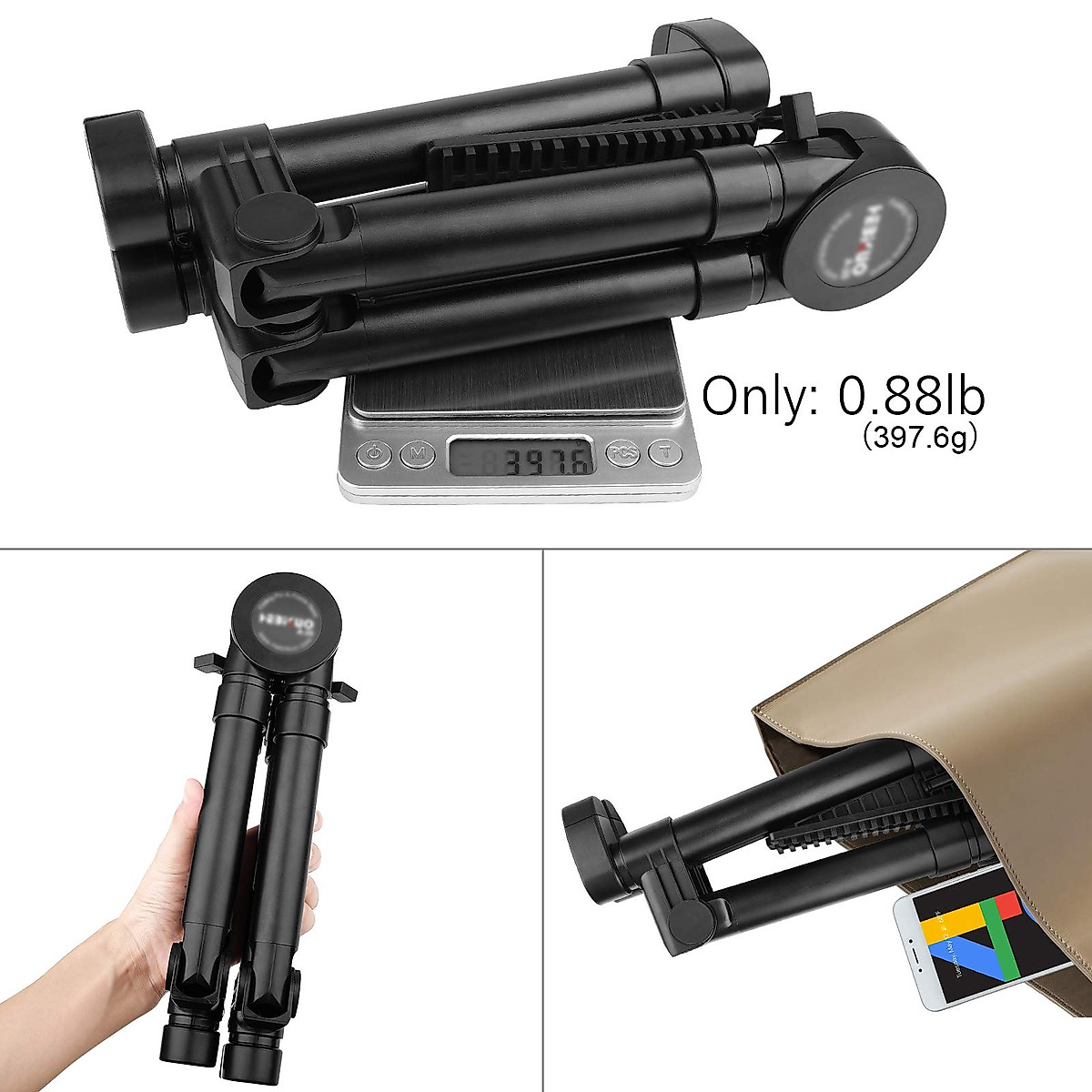 Eison Folding Guitar Stand,Lightweight Adjustable Floor Guitar Holder with 8 Guitar Picks,Portable A Frame Aluminium Music Stand for Acoustic Electric Guitars, Bass, Violin, Ukulele, Mandolin,Banjo