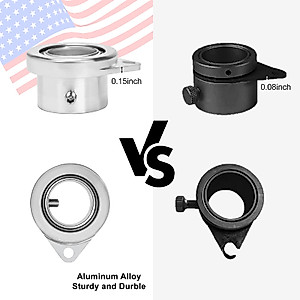 MOFEEZ Flag Pole Rings with Bearings, Fit Flagpole with 0.75-1inch Diameter, 360 Degree Anti-Wrap Aluminum Alloy Rotating Flag Mounting Rings with Carabiner Tangle Free(Pack of 2-Silver)