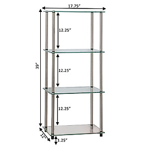 Convenience Concepts Designs2Go Classic Glass 4 Tier Tower, Glass
