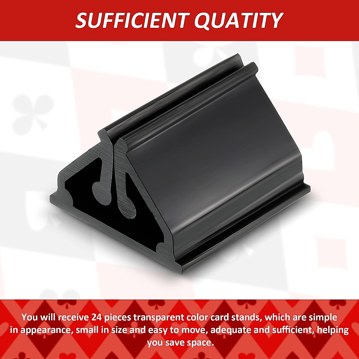 Maitys 30 Pieces Game Card Stands Plastic Card Stands DIY Board Games Stand for Game Party Favor (Black)