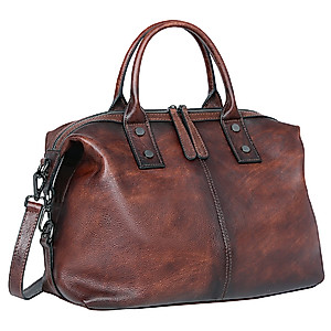 Iswee Shoulder Bag Satchel Purses Vintage Leather Handbags for Women Luxury Tote Purse Large Crossbody Bags Hobo (Coffee)