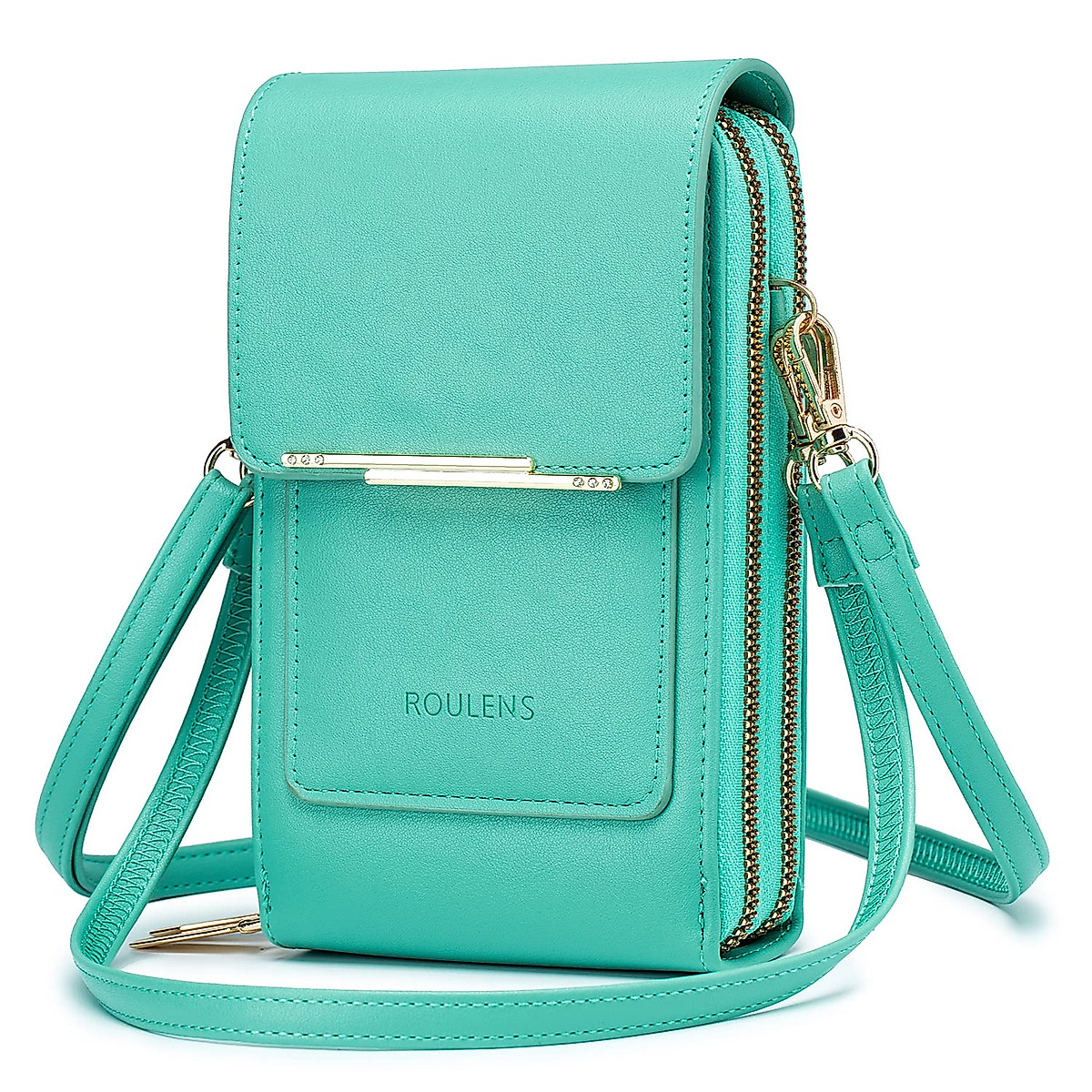 Roulens Small Crossbody Cell Phone Purse for Women, Touch Screen Bag Shoulder Handbag Wallet with Credit Card Slots