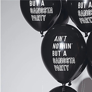 BADASS BALLOONS Hip Hop Birthday Balloons (Ain't Nothing Gangsta Party Balloons) | Balloons For Birthday Party | Biodegradable Balloons|Bachelor Party Balloons|Funny Happy Birthday Balloons-12 Pack