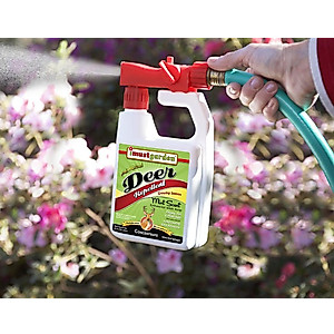 I Must Garden Deer Repellent Hose END Concentrate: Mint Scent Deer Spray for Gardens, Plants, and Trees – 32oz Easy Hose End Sprayer – Covers 10,000 sq. ft.