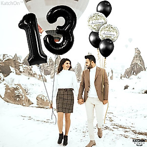 KatchOn, Huge Black 13 Balloon Numbers - 40 Inch | Black 13 Birthday Balloon for 13th Birthday Decorations for Boys | 13th Birthday Decorations for Girls | Official Teenager Birthday Decorations Boy