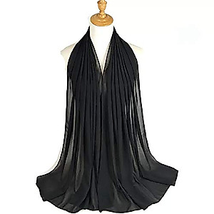 Txameru Hijab for Women Chiffon Hijab Scarfs for Women Shawl (Black)