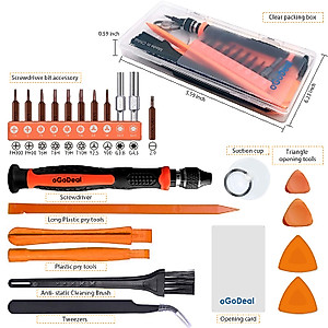 oGoDeal Triwing Screwdriver Set for Nintendo Switch T6 T8 T9 T10 Torx Security Screwdriver Kit for PS5,PS4, Xbox 360, Xbox one,Switch Lite, Joycon,Wii,N64 & Controller, PS4 Cleaning Repair Tool Kit