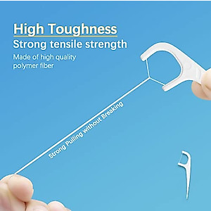 Flossers for Adults- Tooth Picks Flossers with Bristles, One End is Super Soft Floss Sticks, The Other End is Floss Brush, No Break & No Shred Floss, with Box Floss Pick Dispenser (150)