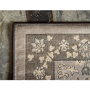 Unique Loom Espahan Collection Area Rug - Cape Cod (8'x 10' Rectangle, Dark Gray/ Black)