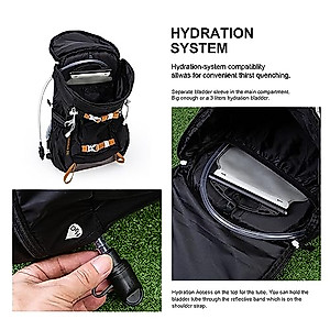 MOUNTAINTOP 28L Hiking Backpack for Women Outdoor Backpack for Camping Cycling and Traveling, 20.5×12.2×6.3 IN, Black