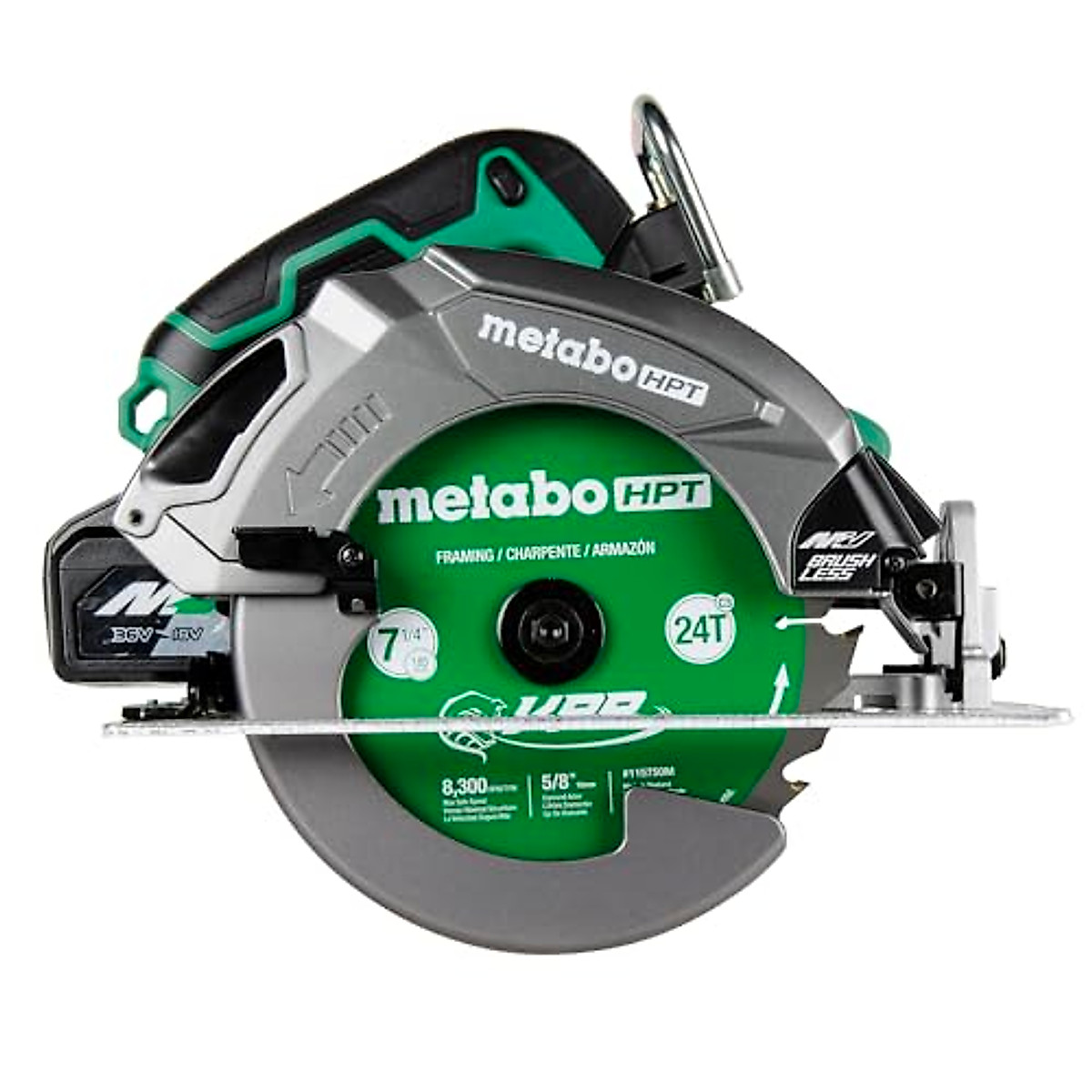 Metabo HPT 36V MultiVolt™ Circular Saw, 7-1/4-Inch, Torque Boost Technology, Tool Body Only, Optional AC Adapter Available, C3607DBQ4