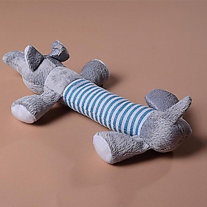 Smosee Pet Puppy Dog Chew Squeaker Squeaky Plush Sound Pig Elephant Duck Ball Toy (Blue)