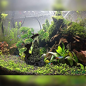 Tfwadmx Aquarium Buddha Statue Decoration Resin Furniture Ornament Underwater Landscape for Fish Rest Sleep