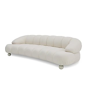 Limari Home Dunard Collection Contemporary Living Room Fabric 4-Seater Sofa, White