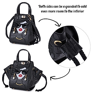 ENJOININ Novelty Lady Face Purses and Handbags for Women Casual Shoulder Bag Fashion Bat Bag