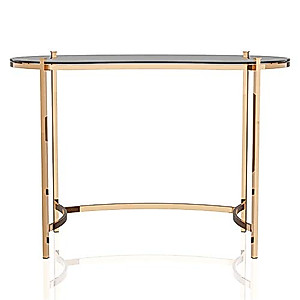 Furniture of America Lythy Contemporary Glass Top Console Table in Gold